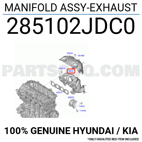 MANIFOLD ASSY-EXHAUST 285102JDC0 | Hyundai / KIA Parts | PartSouq