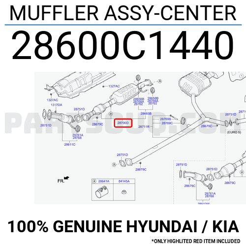 MUFFLER ASSY-CENTER 28600C1440 | Hyundai / KIA Parts | PartSouq