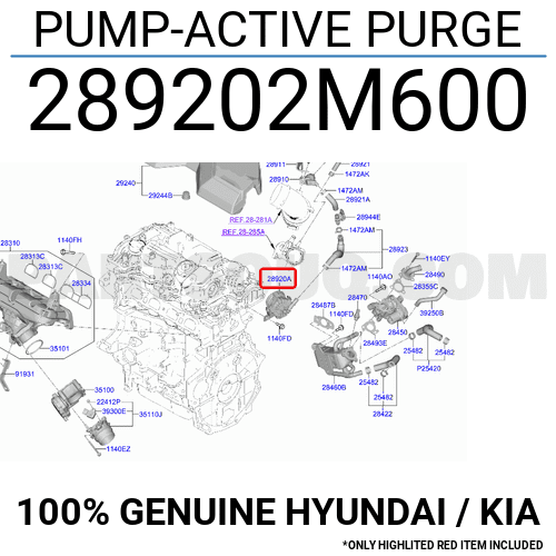 PUMP-ACTIVE PURGE 289202M600 | Hyundai / KIA Parts | PartSouq