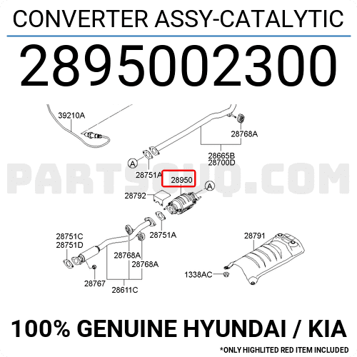 CONVERTER ASSY-CATALYTIC 2895002300 | Hyundai / KIA Parts | PartSouq