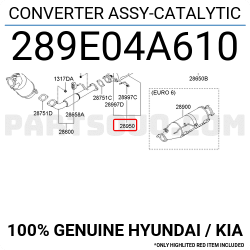 CONVERTER ASSY-CATALYTIC 289E04A610 | Hyundai / KIA Parts | PartSouq