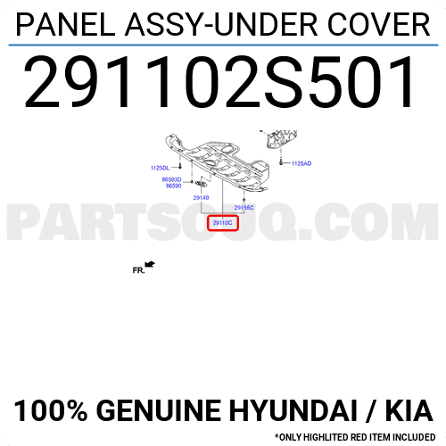 PANEL ASSY-UNDER COVER 291102S501 | Hyundai / KIA Parts | PartSouq