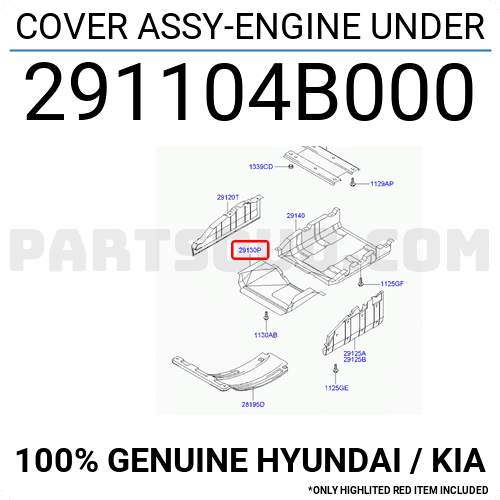 COVER ASSY-ENGINE UNDER 291104B000 | Hyundai / KIA Parts | PartSouq