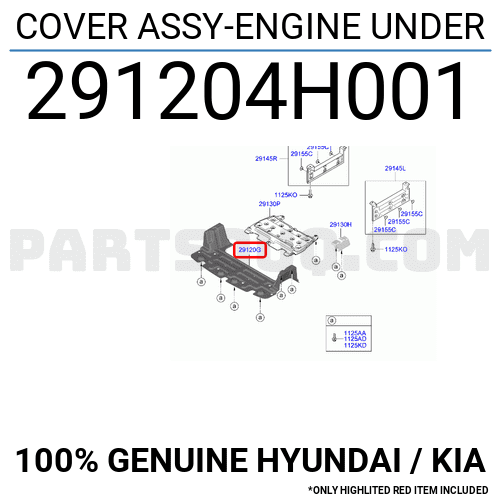 COVER ASSY-ENGINE UNDER 291204H001 | Hyundai / KIA Parts | PartSouq