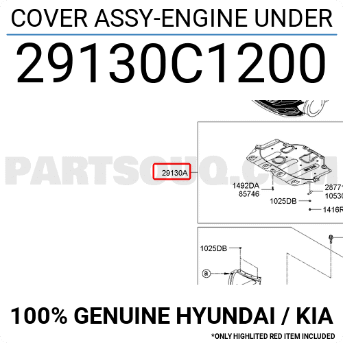 COVER ASSY-ENGINE UNDER 29130C1200 | Hyundai / KIA Parts | PartSouq