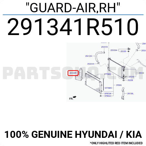 GUARD-AIR,RH 291341R510 | Hyundai / KIA Parts | PartSouq