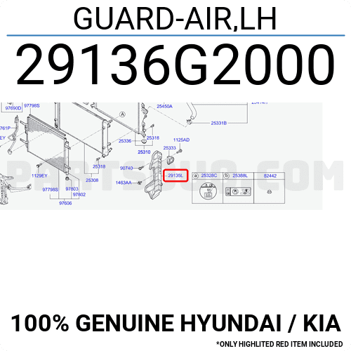 GUARD-AIR,LH 29136G2000 | Hyundai / KIA Parts | PartSouq