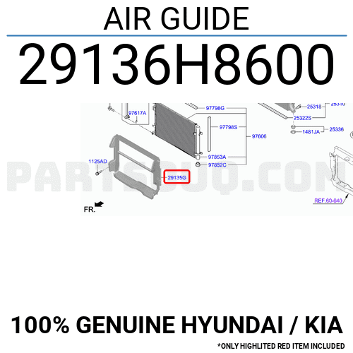 AIR GUIDE 29136H8600 | Hyundai / KIA Parts | PartSouq