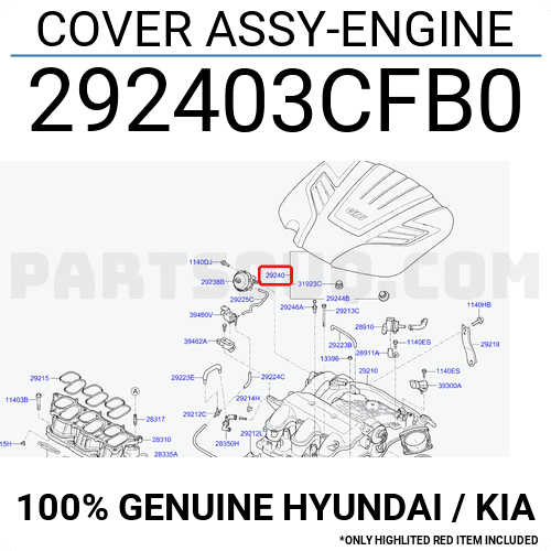 COVER ASSY-ENGINE 292403CFB0 | Hyundai / KIA Parts | PartSouq