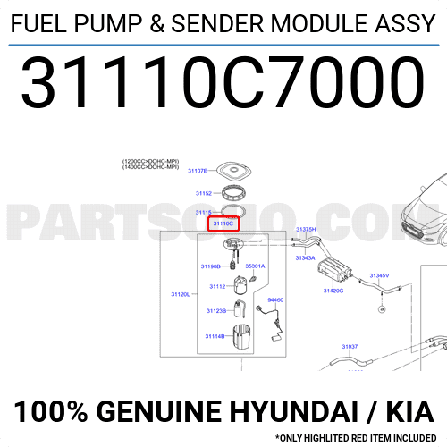 FUEL PUMP & SENDER MODULE ASSY 31110C7000 | Hyundai / KIA Parts | PartSouq