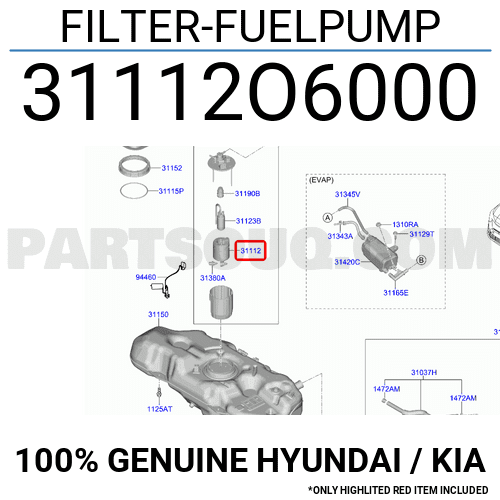 FILTER-FUELPUMP 31112O6000 | Hyundai / KIA Parts | PartSouq