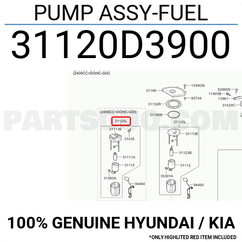 PUMP ASSY-FUEL 31120D3900 | Hyundai / KIA Parts | PartSouq