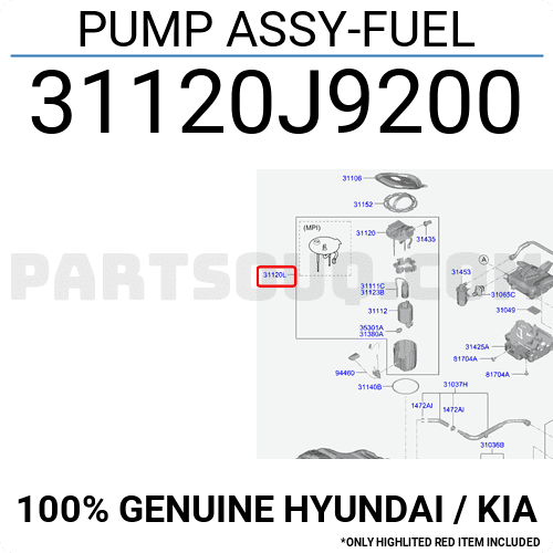 PUMP ASSY-FUEL 31120J9200 | Hyundai / KIA Parts | PartSouq