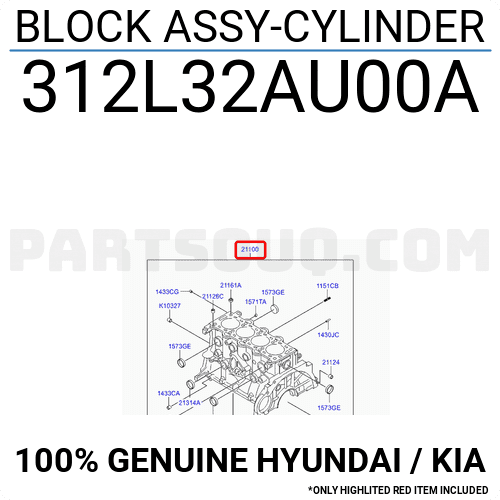 BLOCK ASSY-CYLINDER 312L32AU00A | Hyundai / KIA Parts | PartSouq