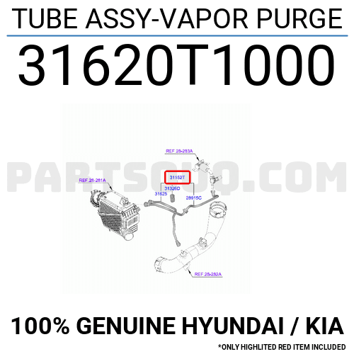 TUBE ASSY-VAPOR PURGE 31620T1000 | Hyundai / KIA Parts | PartSouq