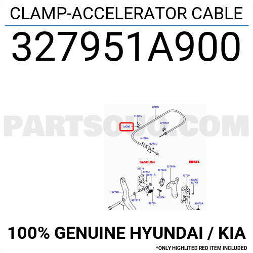 CLAMP-ACCELERATOR CABLE 327951A900 | Hyundai / KIA Parts | PartSouq