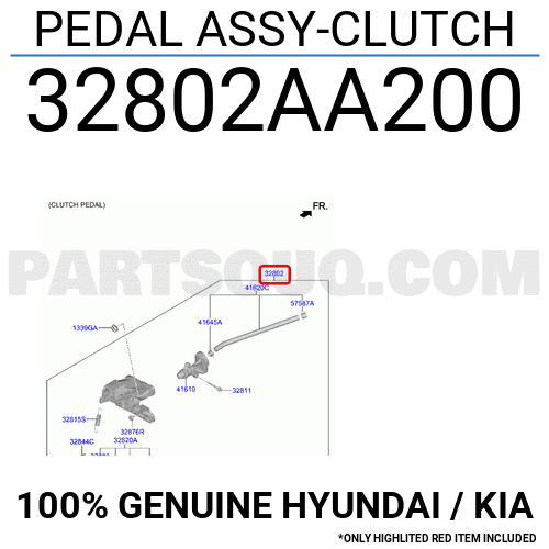 PEDAL ASSY-CLUTCH 32802AA200 | Hyundai / KIA Parts | PartSouq