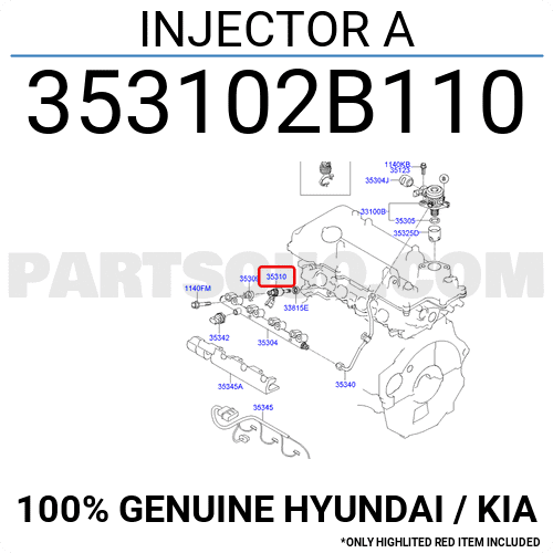 INJECTOR A 353102B110 | Hyundai / KIA Parts | PartSouq