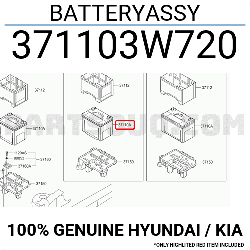BATTERYASSY 371103W720 | Hyundai / KIA Parts | PartSouq