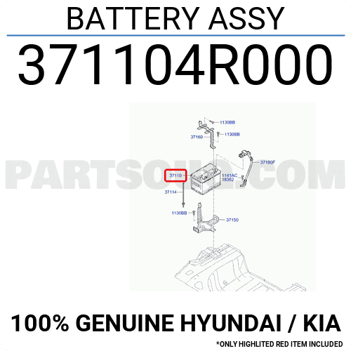 BATTERY ASSY 371104R000 | Hyundai / KIA Parts | PartSouq
