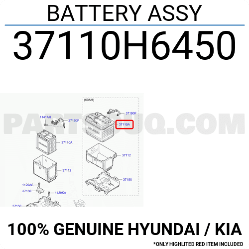 BATTERY ASSY 37110H6450 | Hyundai / KIA Parts | PartSouq