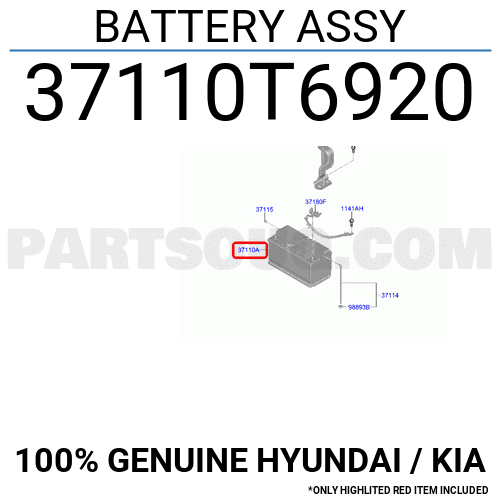BATTERY ASSY 37110T6920 | Hyundai / KIA Parts | PartSouq