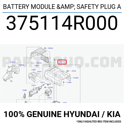 BATTERY MODULE & SAFETY PLUG A 375114R000 | Hyundai / KIA Parts | PartSouq