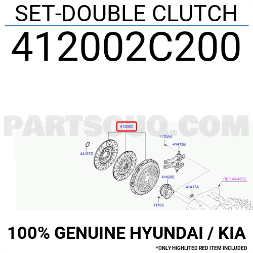 SET-DOUBLE CLUTCH 412002C200 | Hyundai / KIA Parts | PartSouq