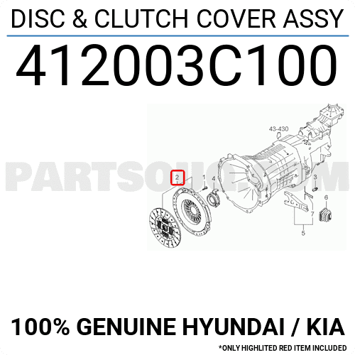 DISC & CLUTCH COVER ASSY 412003C100 | Hyundai / KIA Parts | PartSouq