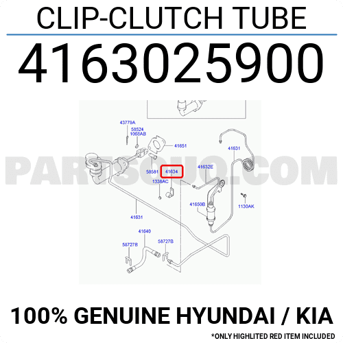 CLIP-CLUTCH TUBE 4163025900 | Hyundai / KIA Parts | PartSouq