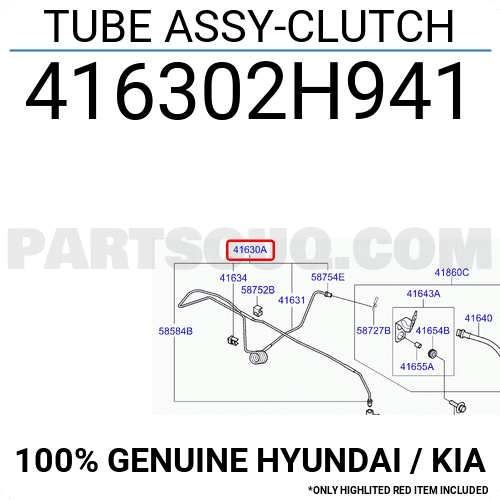 TUBE ASSY-CLUTCH 416302H941 | Hyundai / KIA Parts | PartSouq