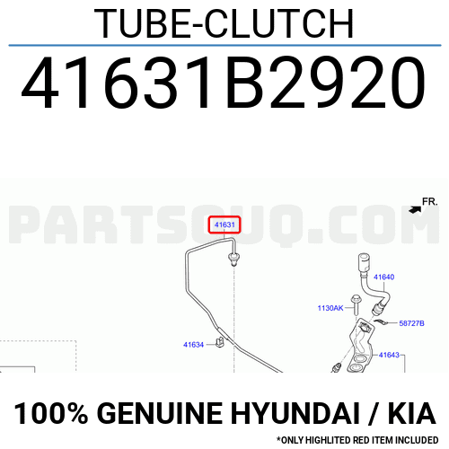 TUBE-CLUTCH 41631B2920 | Hyundai / KIA Parts | PartSouq