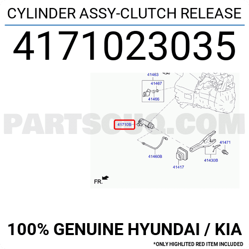 CYLINDER ASSY-CLUTCH RELEASE 4171023035 | Hyundai / KIA Parts | PartSouq