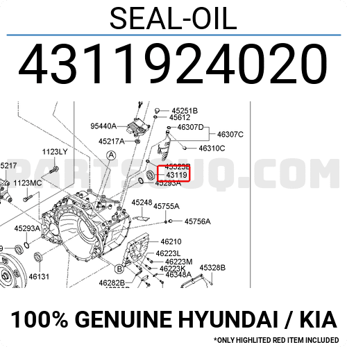 SEAL-OIL 4311924020 | Hyundai / KIA Parts | PartSouq