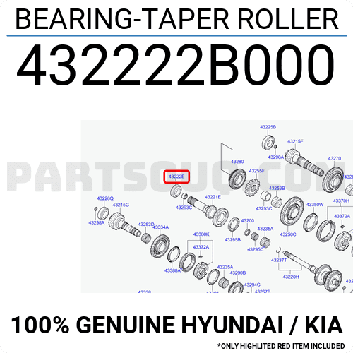 BEARING-TAPER ROLLER 432222B000 | Hyundai / KIA Parts | PartSouq