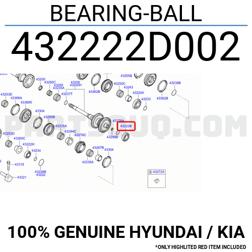 BEARING-BALL 432222D002 | Hyundai / KIA Parts | PartSouq
