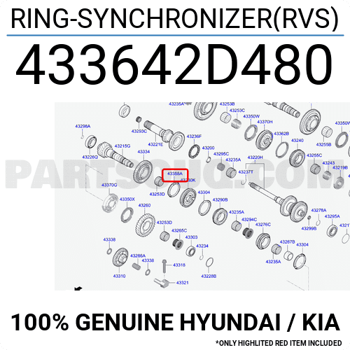 RING-SYNCHRONIZER(RVS) 433642D480 | Hyundai / KIA Parts | PartSouq