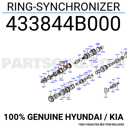 RING-SYNCHRONIZER 433844B000 | Hyundai / KIA Parts | PartSouq
