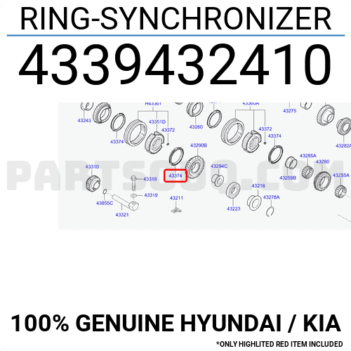 RING-SYNCHRONIZER 4339432410 | Hyundai / KIA Parts | PartSouq