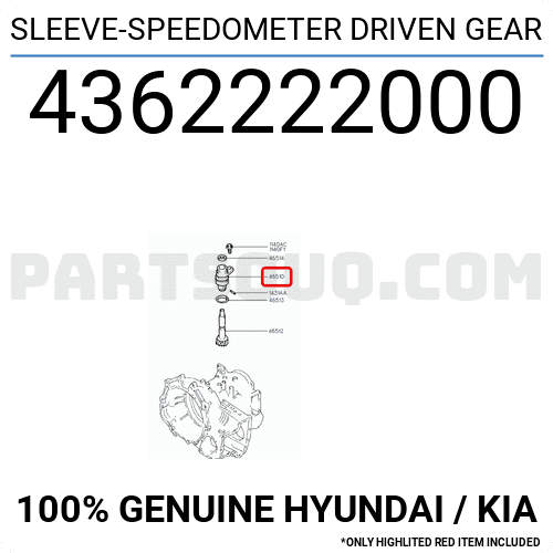 SLEEVE-SPEEDOMETER DRIVEN GEAR 4362222000 | Hyundai / KIA Parts | PartSouq