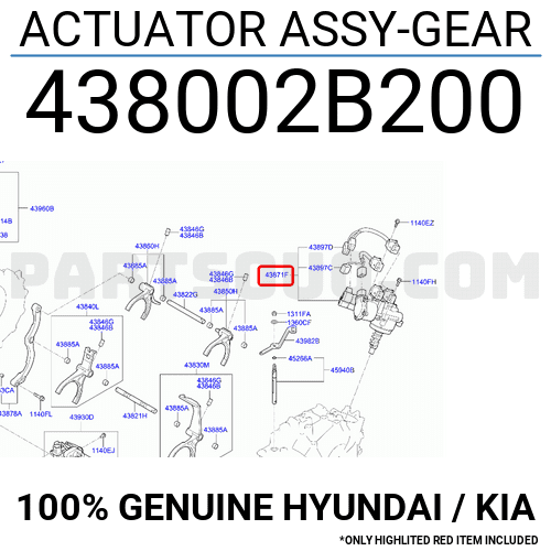 ACTUATOR ASSY-GEAR 438002B200 | Hyundai / KIA Parts | PartSouq