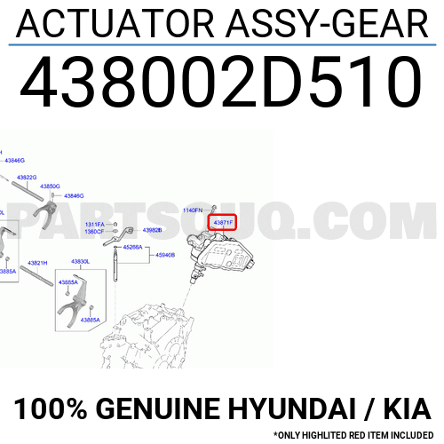 ACTUATOR ASSY-GEAR 438002D510 | Hyundai / KIA Parts | PartSouq
