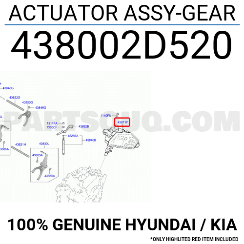ACTUATOR ASSY-GEAR 438002D520 | Hyundai / KIA Parts | PartSouq
