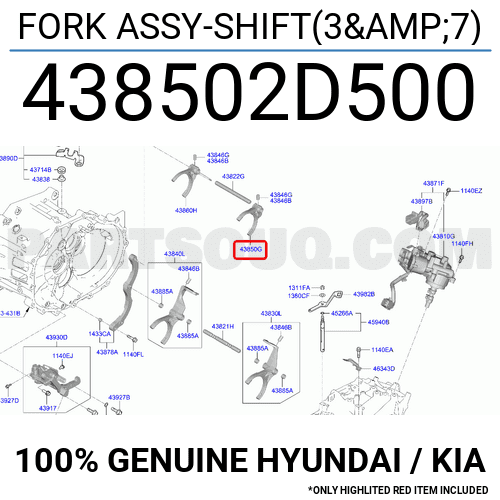 FORK ASSY-SHIFT(3&7) 438502D500 | Hyundai / KIA Parts | PartSouq