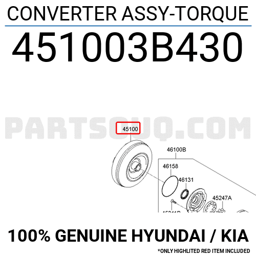 CONVERTER ASSY-TORQUE 451003B430 | Hyundai / KIA Parts | PartSouq