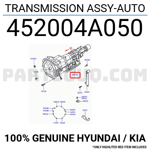 TRANSMISSION ASSY-AUTO 452004A050 | Hyundai / KIA Parts | PartSouq