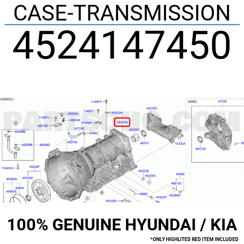 CASE-TRANSMISSION 4524147450 | Hyundai / KIA Parts | PartSouq