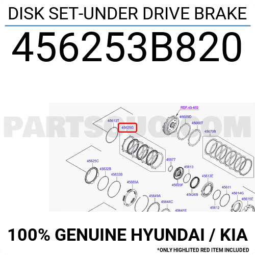 DISK SET-UNDER DRIVE BRAKE 456253B820 | Hyundai / KIA Parts | PartSouq