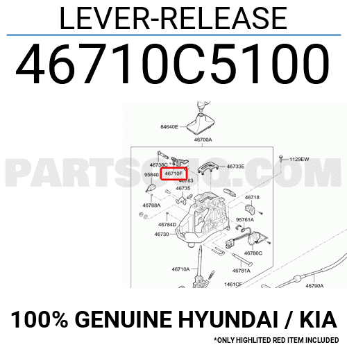 LEVER-RELEASE 46710C5100 | Hyundai / KIA Parts | PartSouq