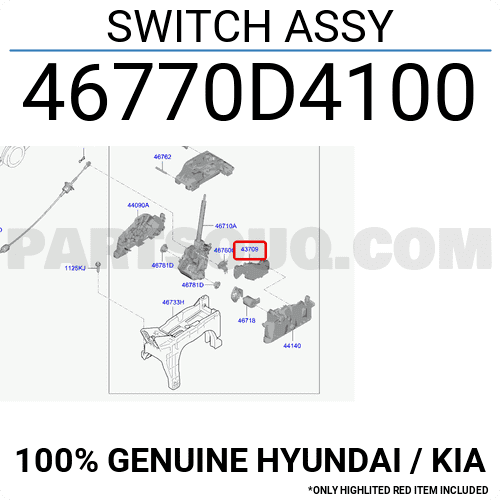 SWITCH ASSY 46770D4100 | Hyundai / KIA Parts | PartSouq